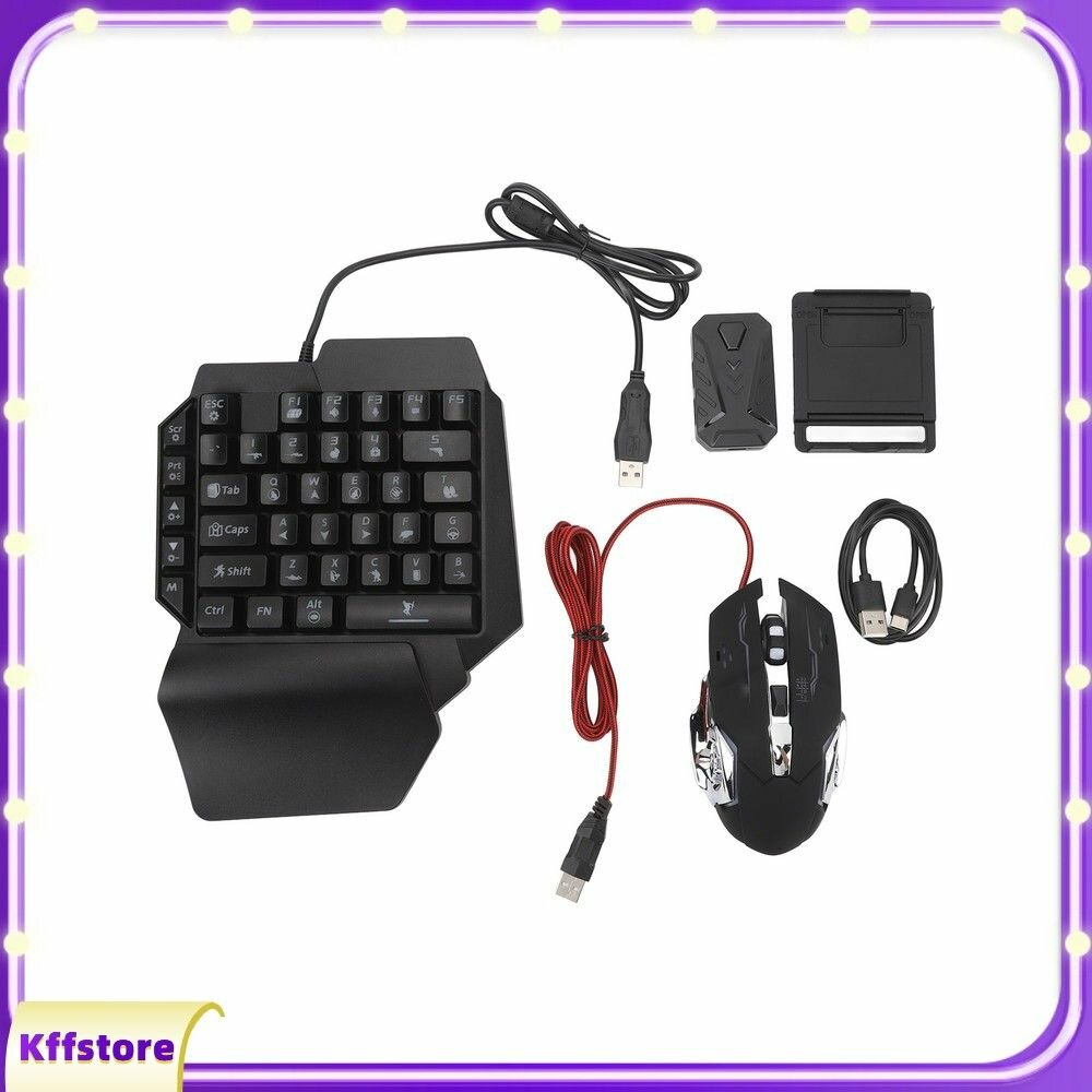 Конвертер клавиатуры и мыши 4 в 1, RGB подсветка, подставка для телефона, для Android/IOS