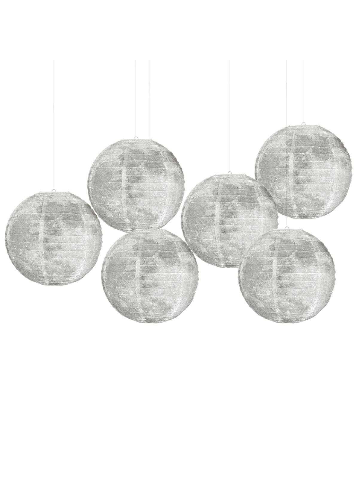 Упаковка из 6 потолочных украшений Лунная бумажная лампа Украшение для детской спальни