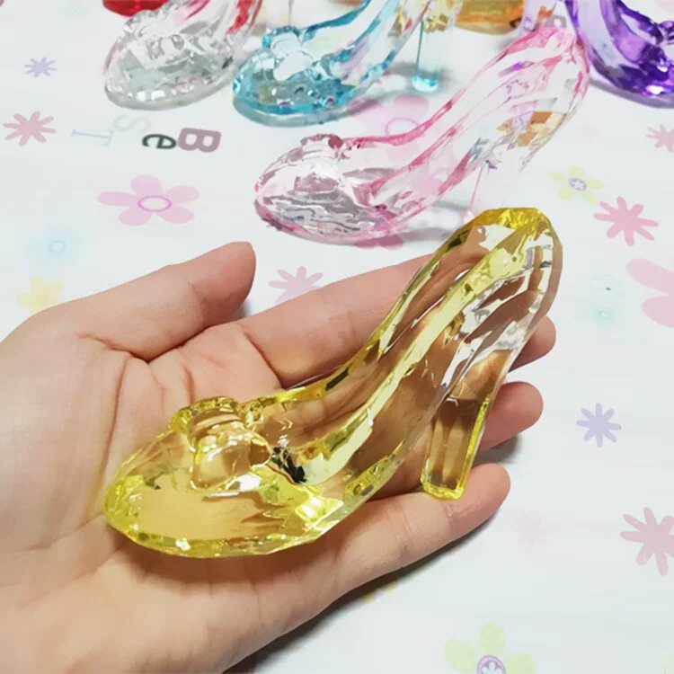Очень большие акриловые хрустальные туфли, разноцветные туфли-лодочки Золушки, детские игрушки, подарки-награды для