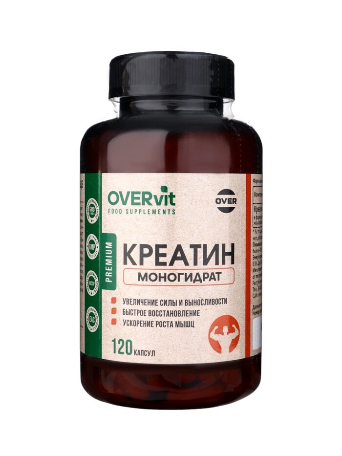 Комплексная добавка к пище Креатин OVERvit, 120 капсул 10966453