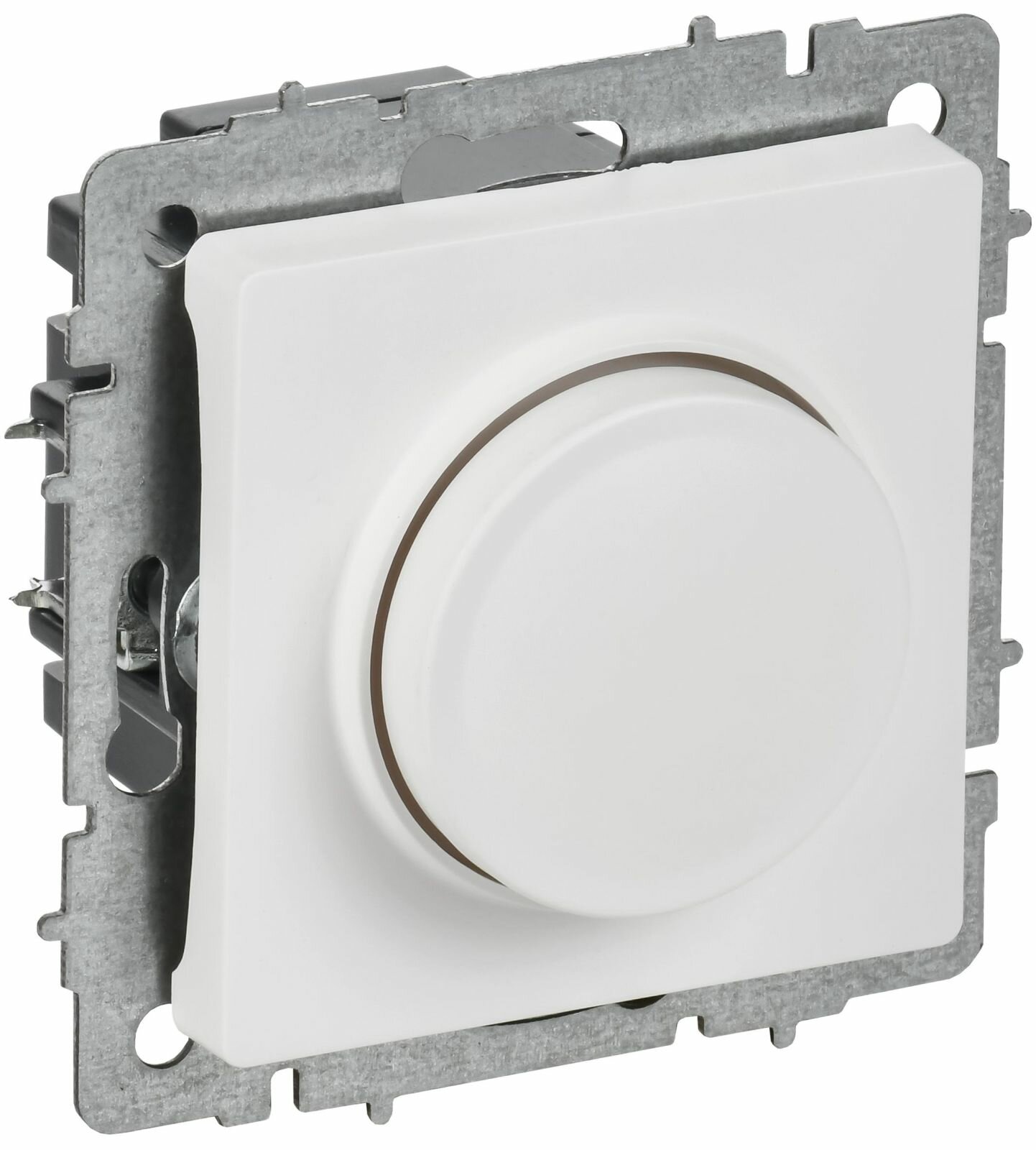 Светорегулятор IEK BRITE, поворотно-нажимной, мощность 600 Вт, арктический белый