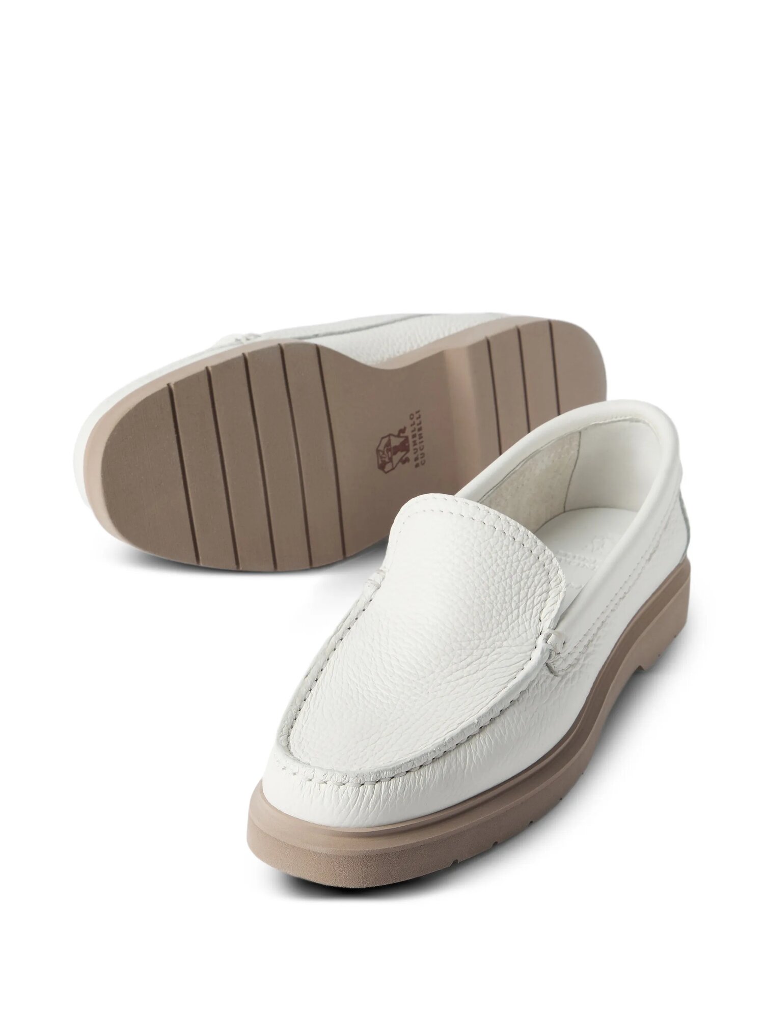 Лоферы BRUNELLO CUCINELLI Leather loafers, размер 39 — фото 1