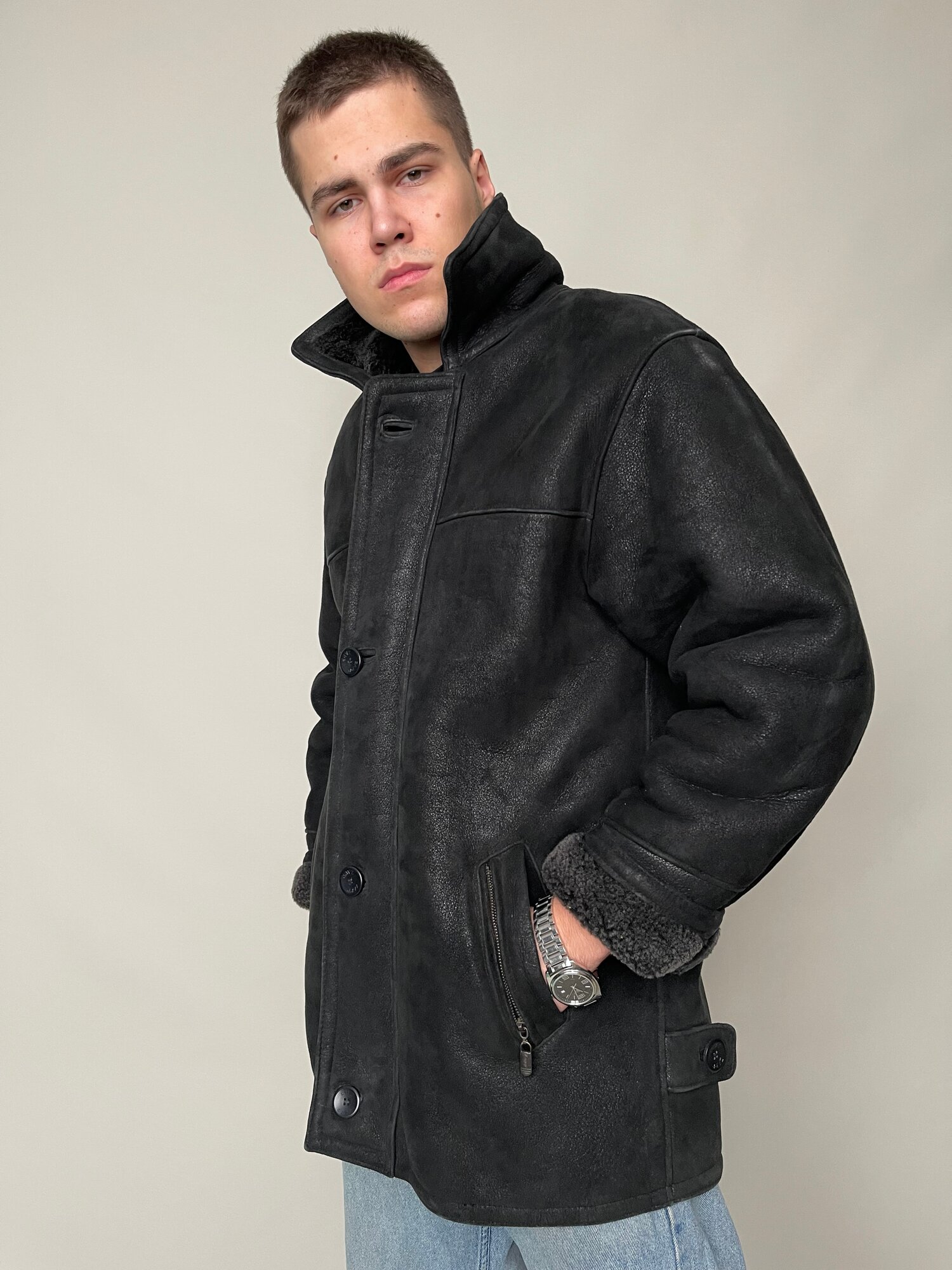 Дубленка мужская натуральная р.50-52 /12622/