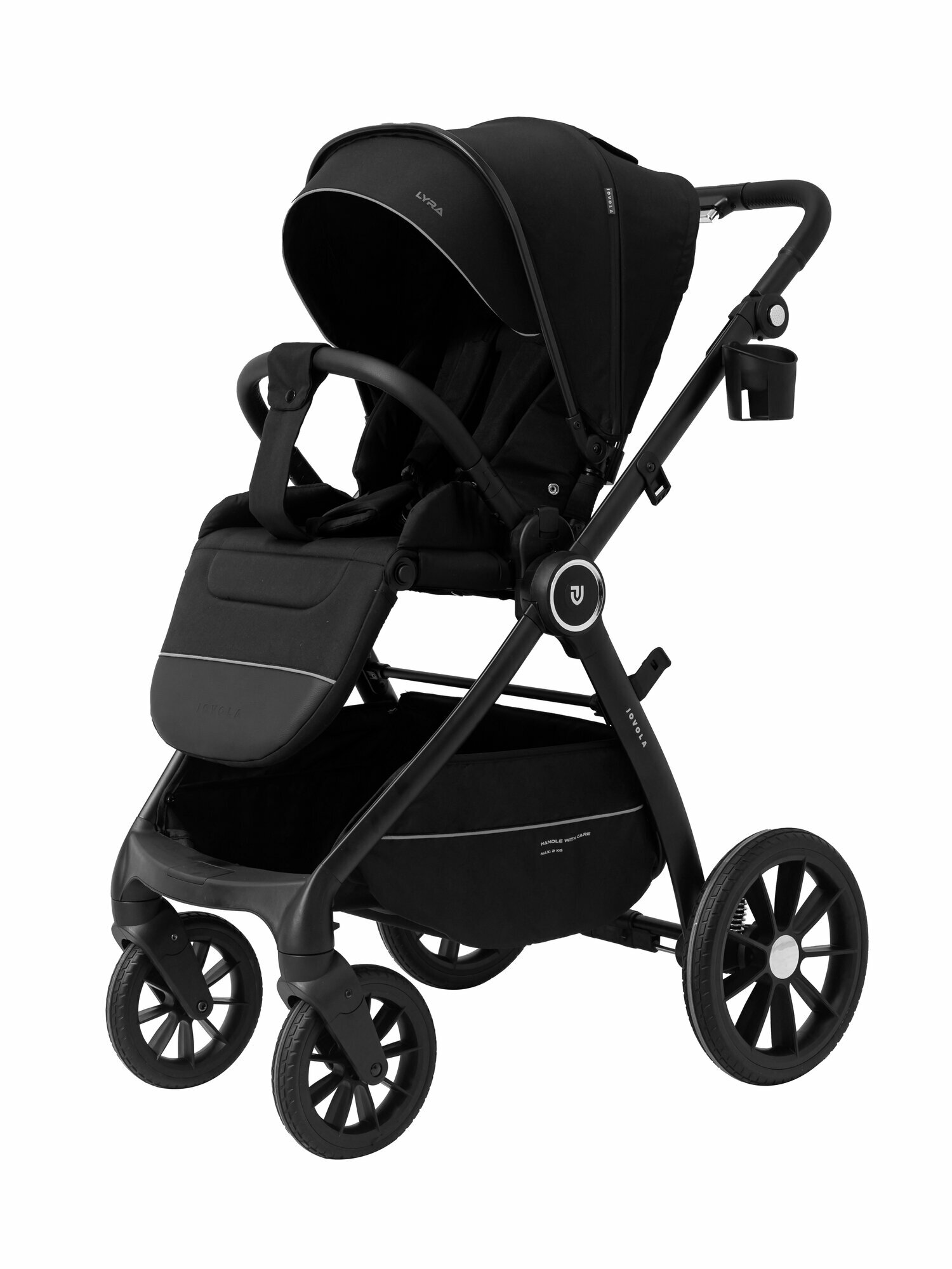 Коляска детская прогулочная Jovola Lyra, с реверсивным блоком, черный