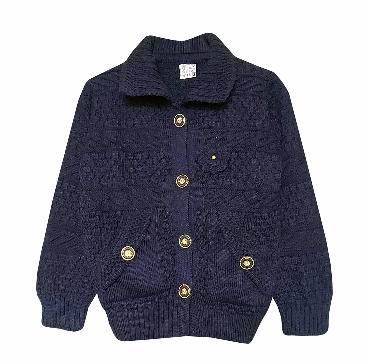 Кардиган  Вязаный кардиган с карманами для девочек