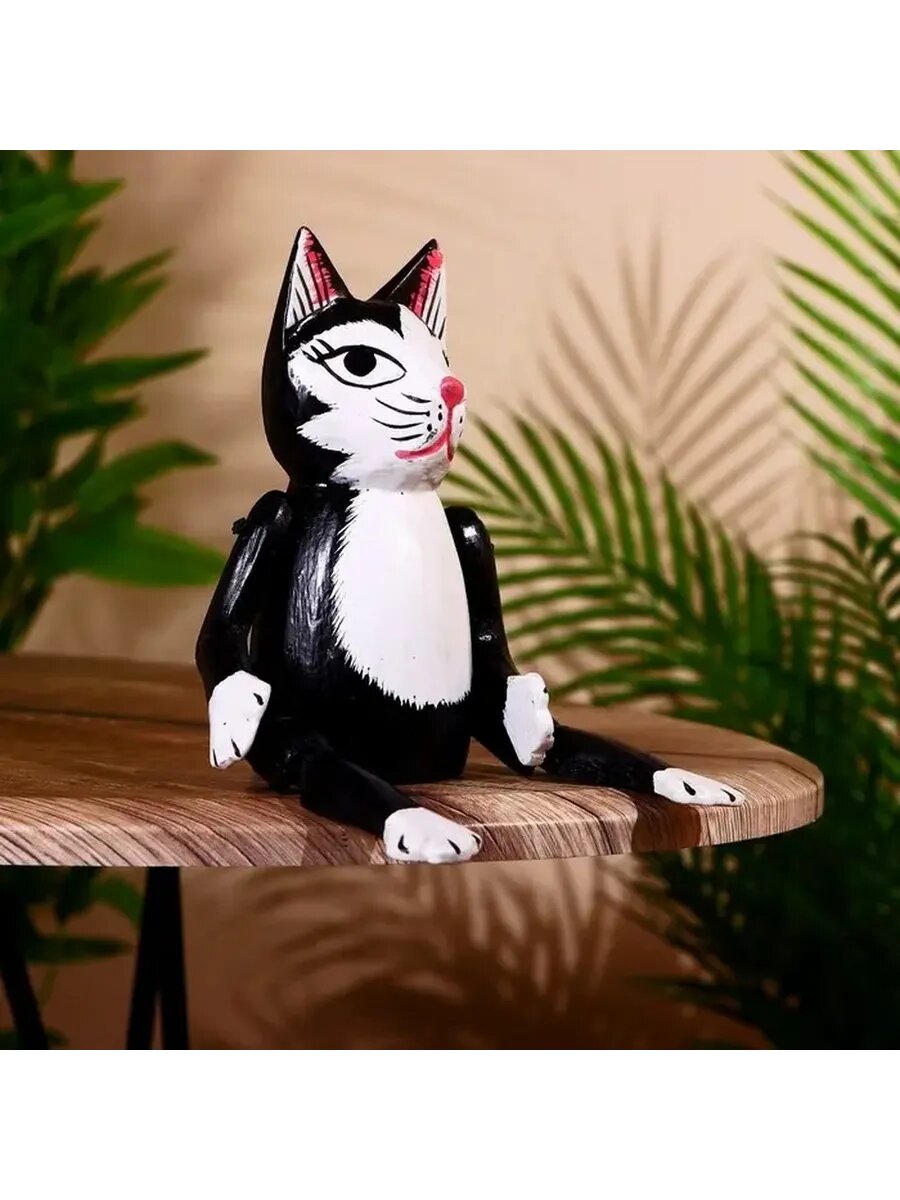 Элегантный висячий сувенир 'Кот' из дерева