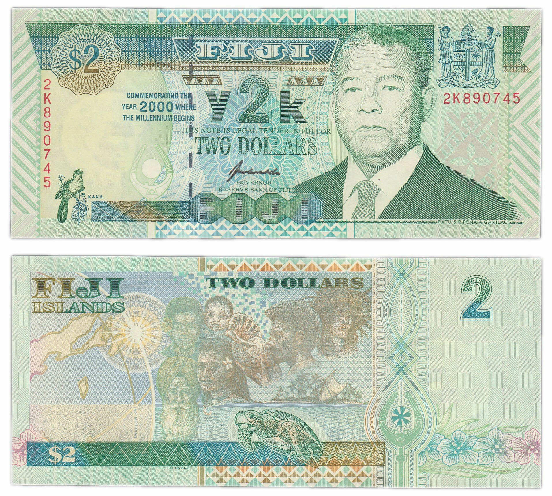 Фиджи 2 доллара 2000 Pick 102