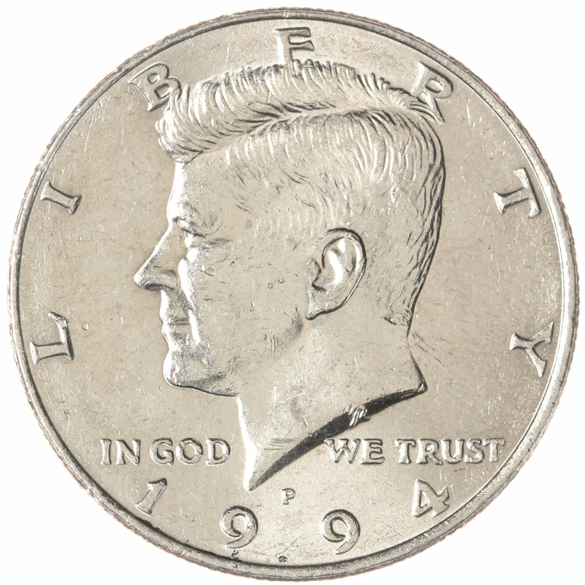 США 50 центов 1/2 доллара, half dollar 1994 P Kennedy Half Dollar Кеннеди знак монетного двора "P" - Филадельфия, Медь, в сохранности XF-AU