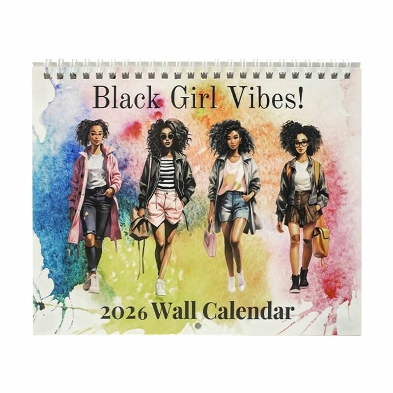 Календарь 2026, настенный/настольный, перекидной, вдохновляющий ежедневник для чернокожих женщин, блокнот, 8.5x3 дюйма