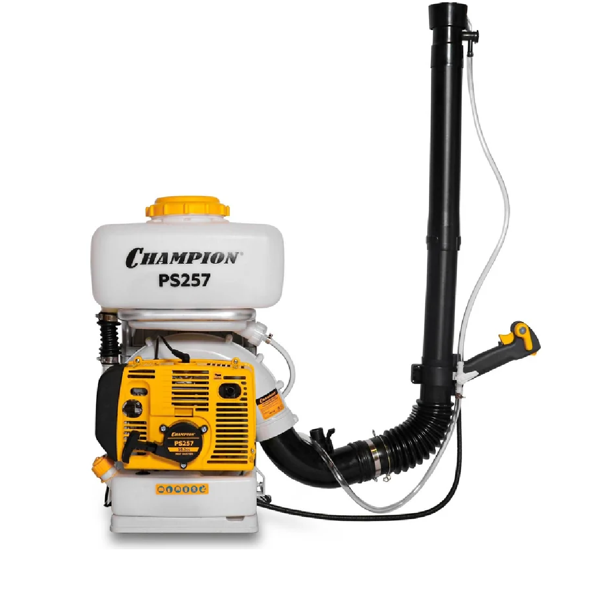 Опрыскиватель Champion PS257, бензиновый, ранцевый, резервуар 14л, жельый/белый