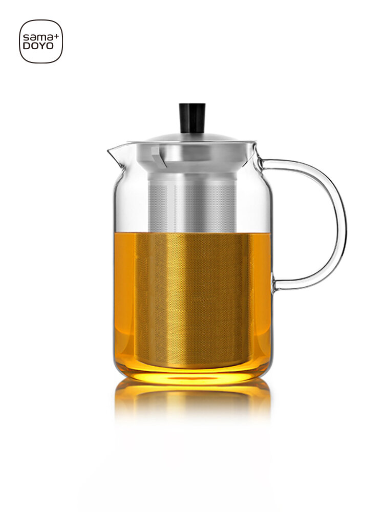 Стеклянный чайник для заваривания в современном стиле, 900 мл