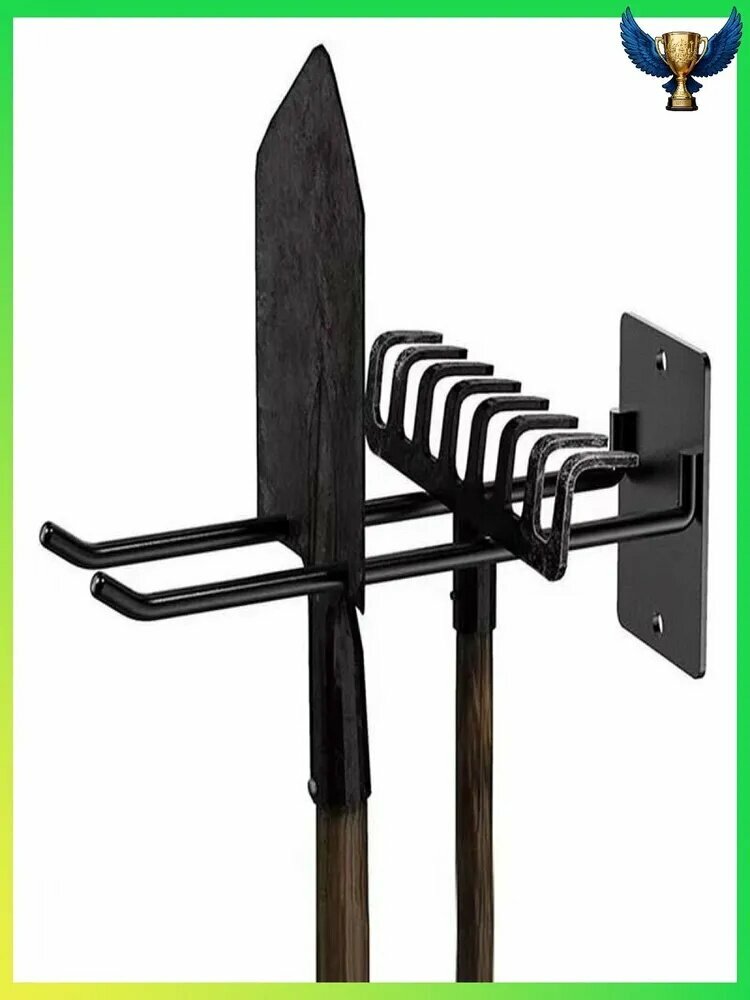 Характеристики: Крючок для хранения инструментов, Настенная вешалка 25*7*10 см, черный, Подставка-органайзер для садовых инструментов