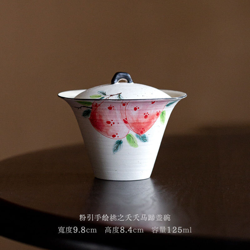 Розовый ручной росписью на день рождения персиковый чайник ручной работы в стиле миджи керамический чайник ручной