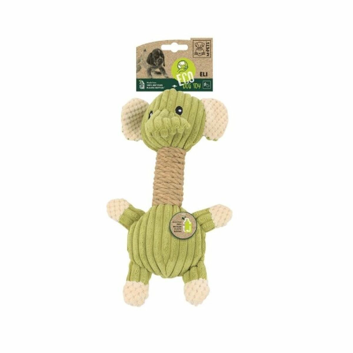 M-PETS Игрушка мягкая для собак ECO Слоник Элли с канатом 31см