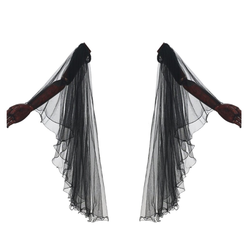 Викторианские длинные тюлевые перчатки, шифоновые съемные рукава, прозрачные сетчатые нарукавники, косплей-костюм ведьмы-вампирши для женщин