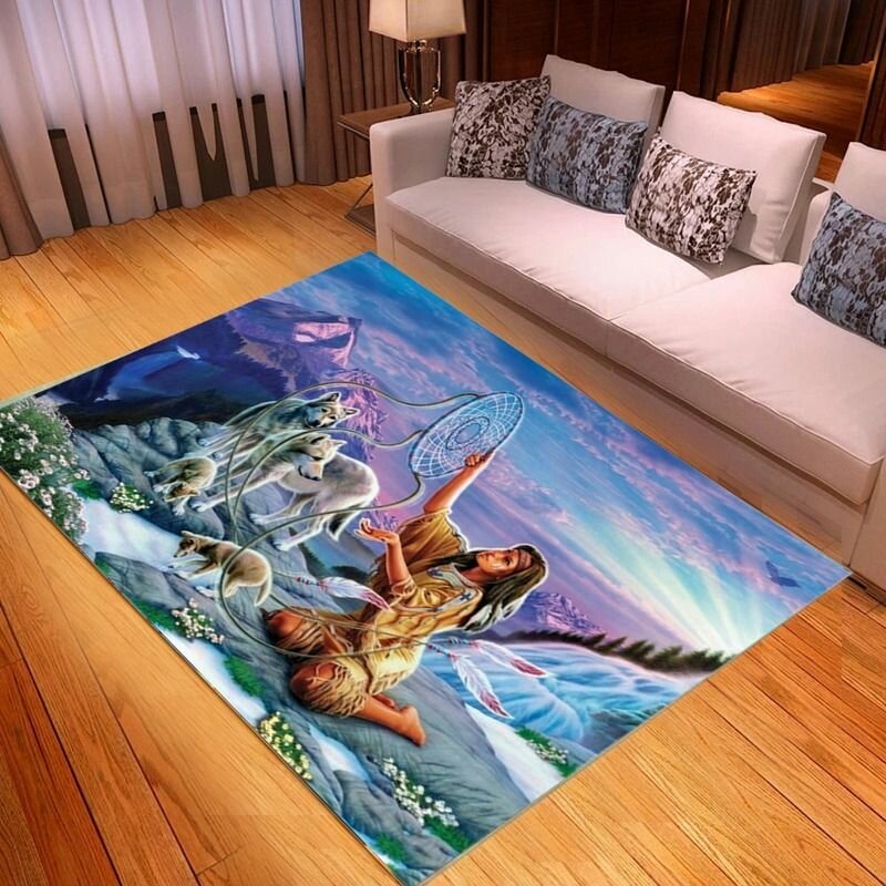 Коврик для домашнего декора с рисунком волка