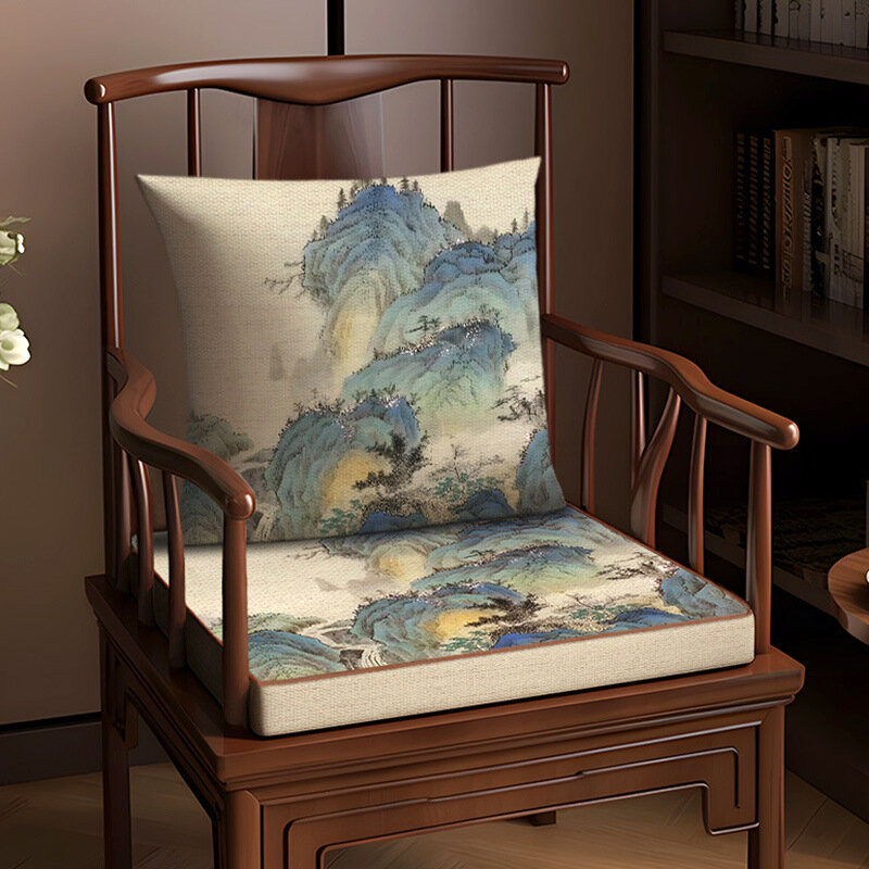 2025 Новая модель подушки для дивана, чайный стул, новый китайский стиль, подушка для сиденья из поролона, подушка для кресла из массива дерева, обеденный стул, красный деревянный стул