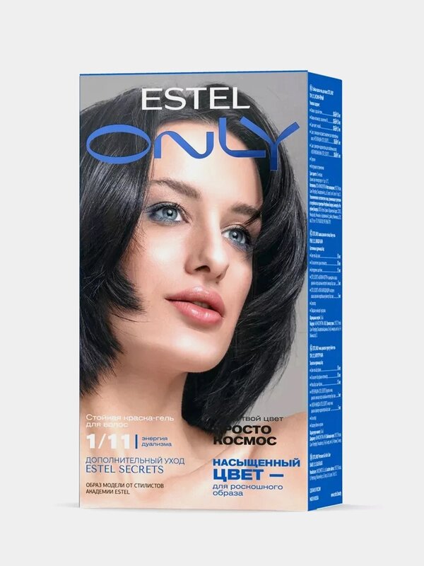 Стойкая краска-гель для волос ESTEL ONLY "Иссиня-черный", 1/11, 145 мл