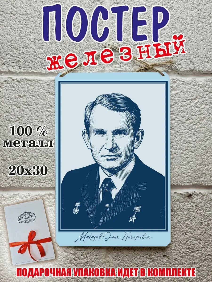 Макаров Олег портрет железный постер на стену
