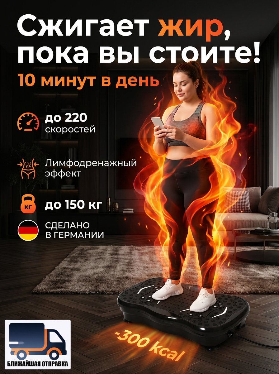 Виброплатформа для похудения 150 кг тренажер кардио степпер, пульт, чёрный, с Bluetooth