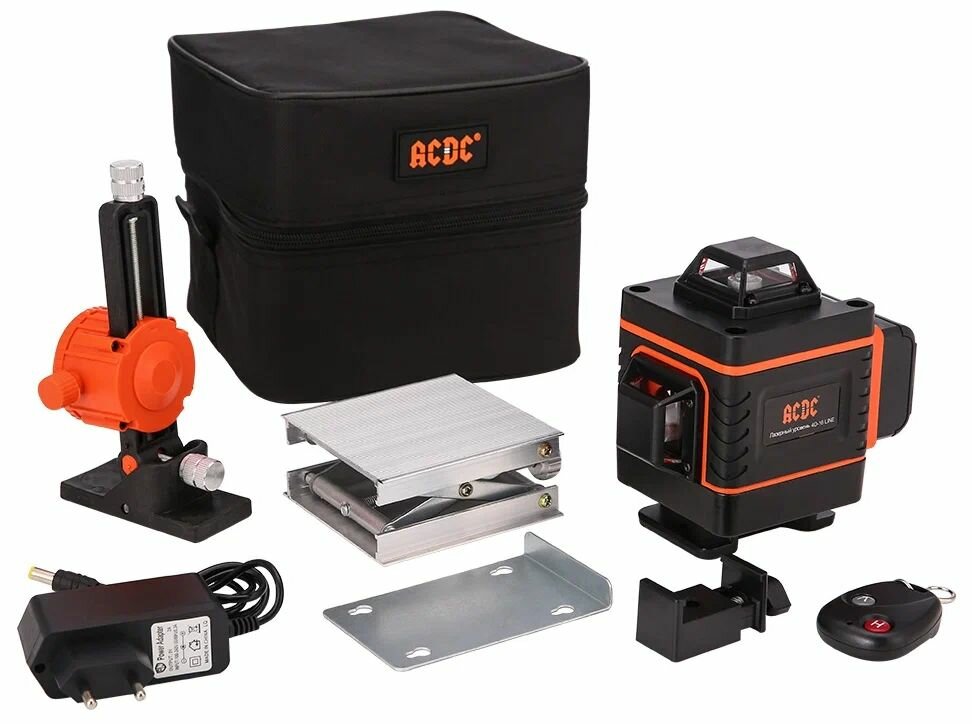 Лазерный нивелир ACDC NL-4816G (16 лучей, лазер - зеленый, АКБ-2шт, кронштейн, подъемная платформа, сумка)