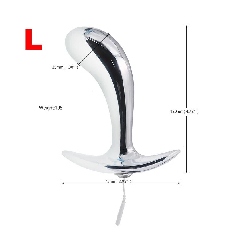 Электрошок Мужская секс-терапия Анальная пробка Металлический расширитель уретры Стимулятор простаты SM Мастурбация Анальный расширитель Игрушки для мужчин L - anal plug only