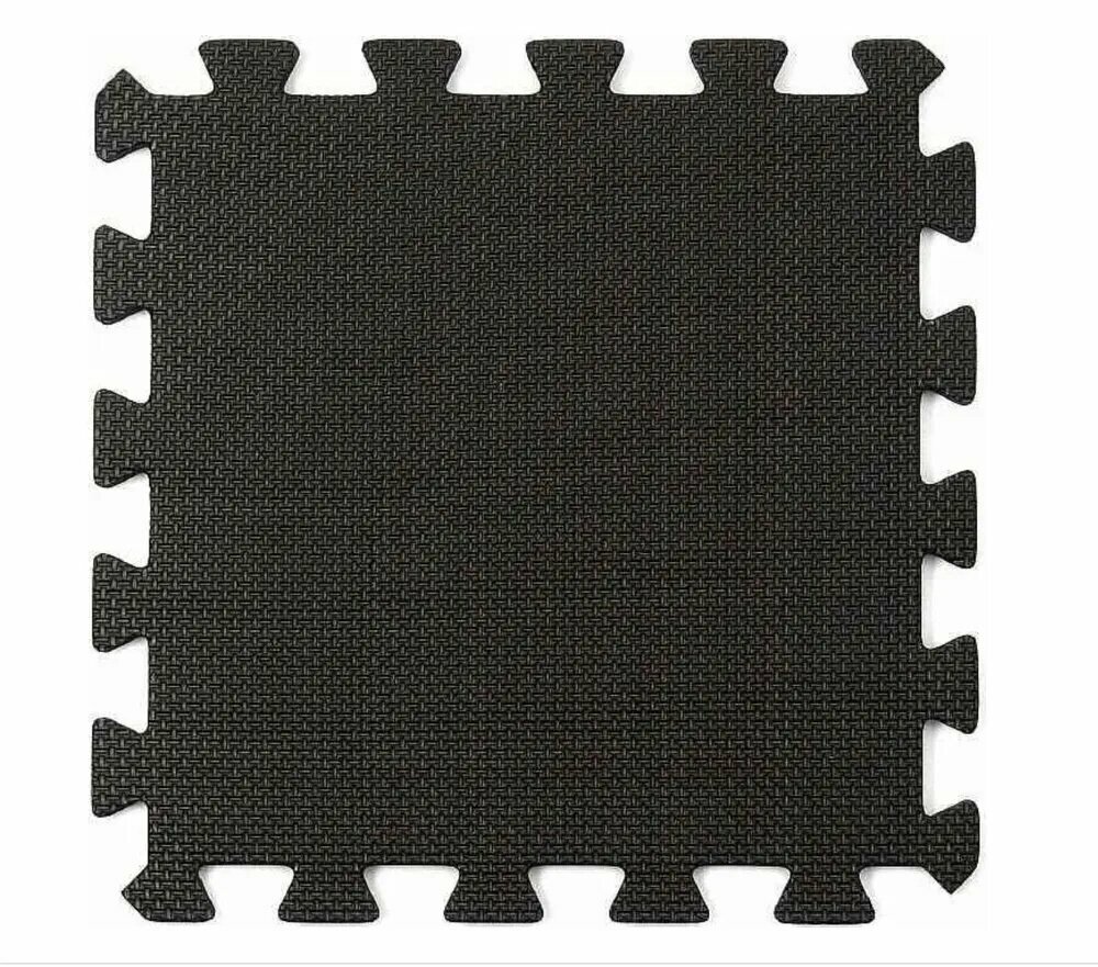 Игровой детский коврик пазл развивающий "Черный" 30x30x1 см (9 шт.) с окантовкой для ползания на пол