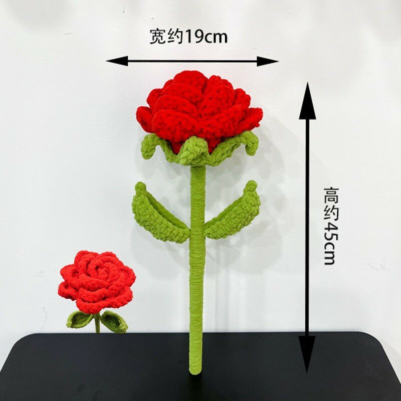 Ручная работа вязаный букет цветов Gesang, готовый продукт из пряжи, крючком, подарок на День святого Валентина, высококачественный креативный подарок для ежегодного собрания компании