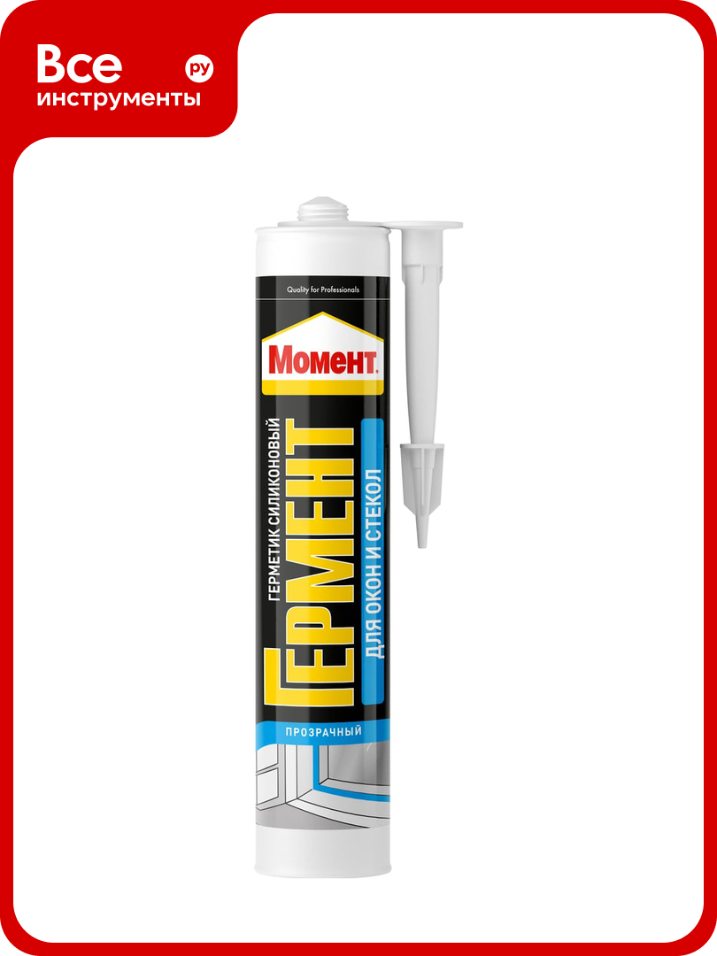 Герметик момент Гермент Для окон и стекол прозрачный 280 мл 1997809