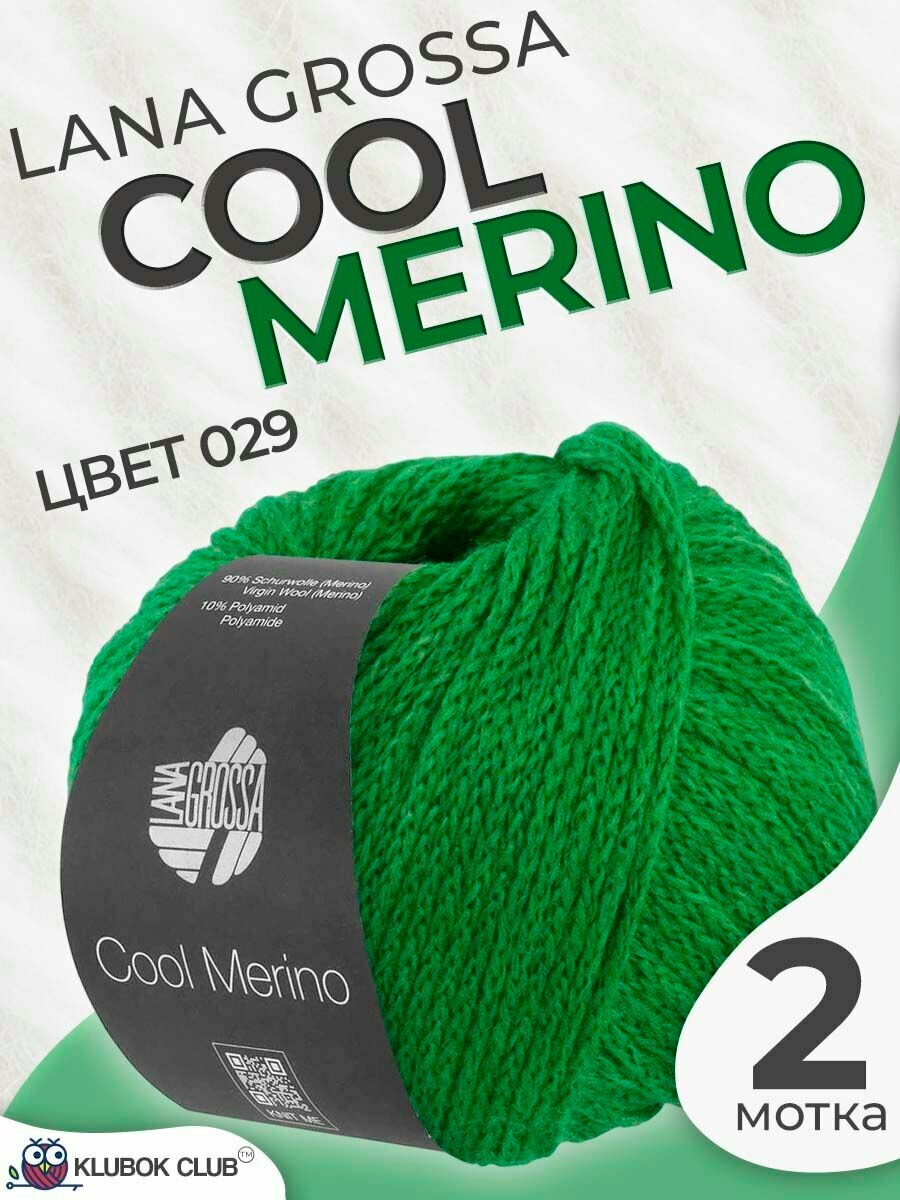 Пряжа для вязания Lana Grossa Cool Merino шнурок, цвет 029, 2 мотка