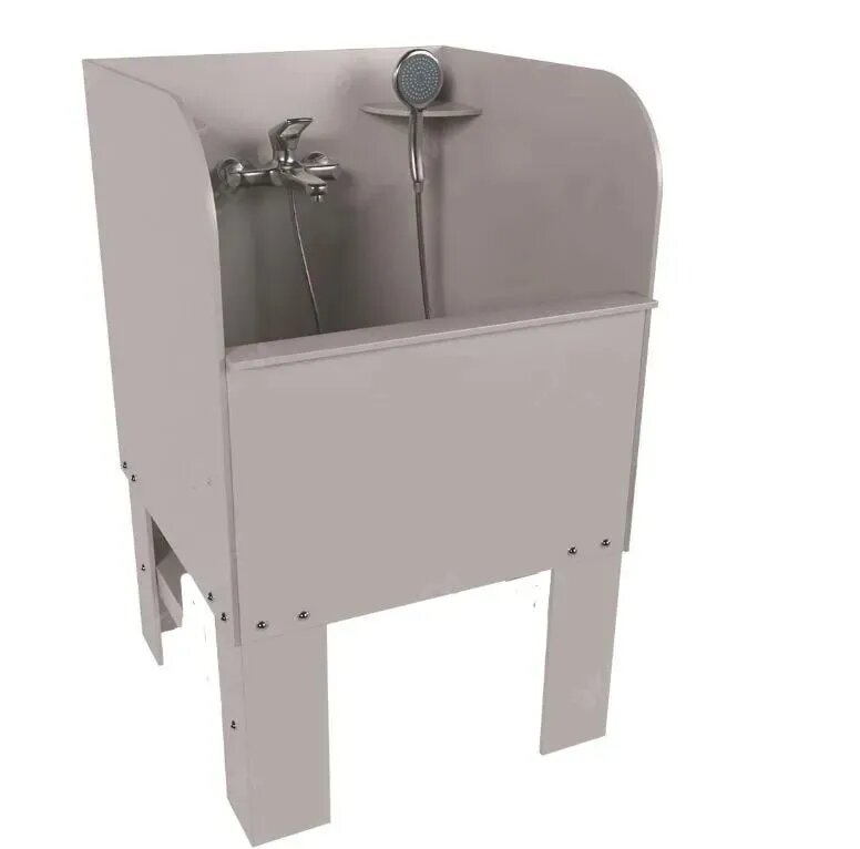 Ванна для груминга (мойка для животных) 63*63*117 со смесителем