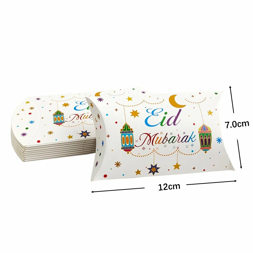 10 шт, подарочные коробки для Рамадана, бумажные коробки для конфет и печенья Ид Мубарак, подарочная упаковка для Ид, украшение для Рамадана, 2026 мусульманская исламская вечеринка