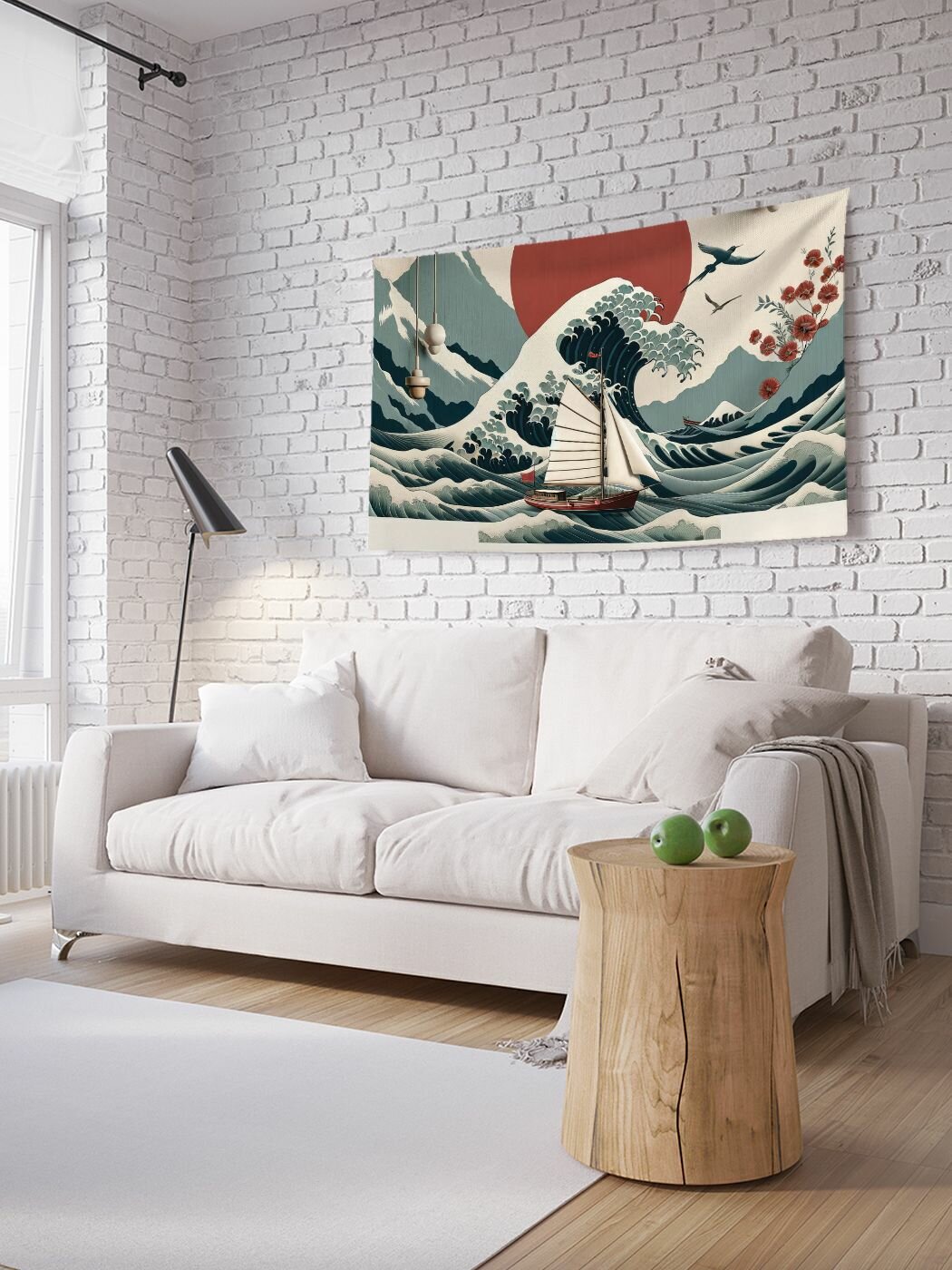 Фотопанно на стену тканевый горизонтальный "Большая волна", 150х200 см, JoyArty