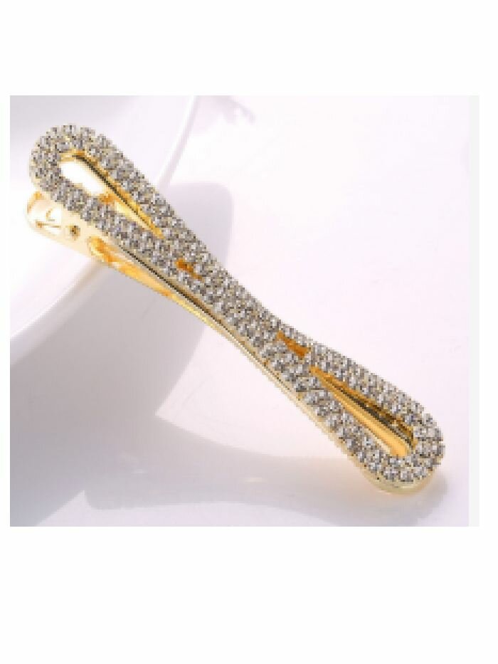 Заколка для волос со стразами 8х1,5см