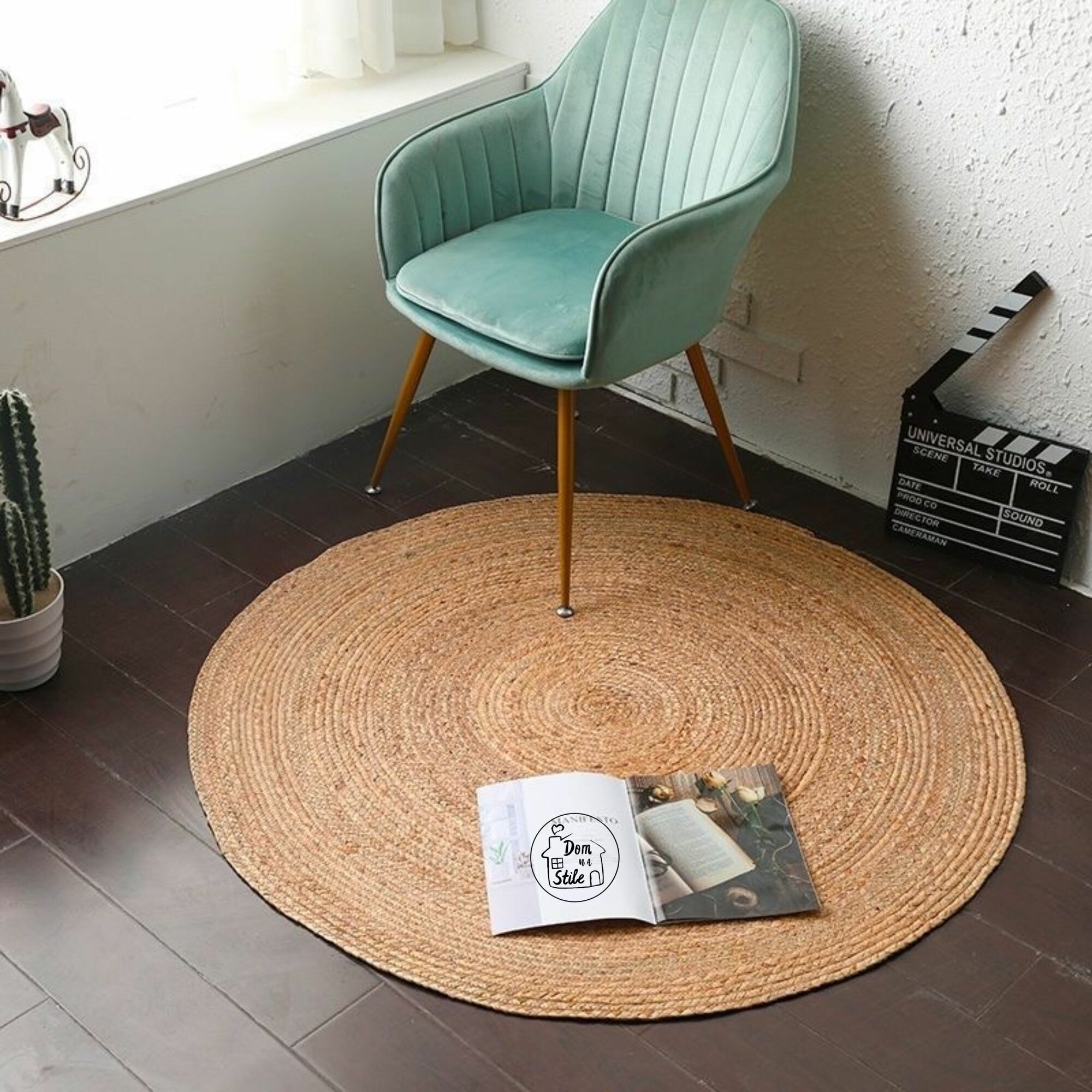 ЭКО Ковер 100*100 см из водорослей, соломенный, НЕ джутовый