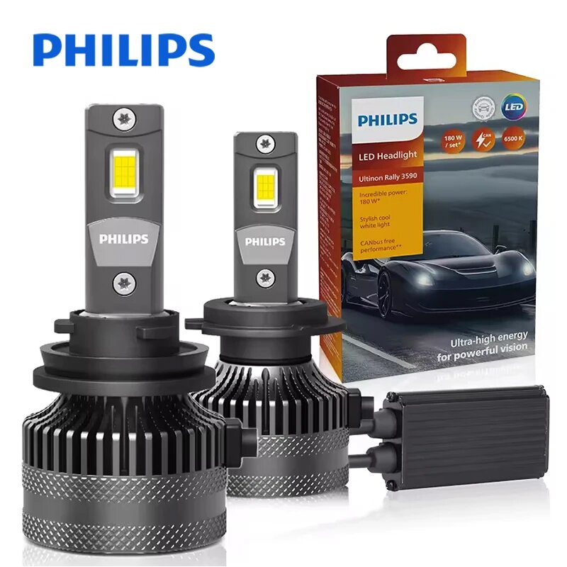 Светодиодные лампы Philips Ultinon Rally 3590 H4 H7 H11 15000LM HB3 9005 HB4 9012 HIR2 H1 9005 9006