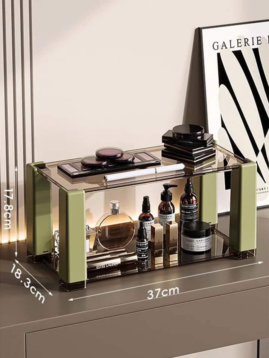 Органайзер для косметики, двухуровневый, пластик, современный стиль