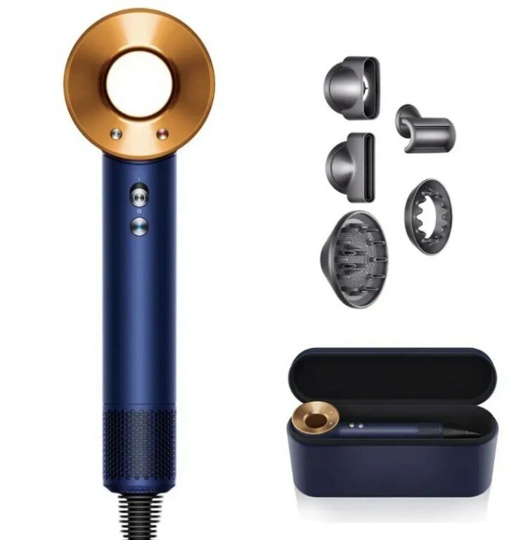 Профессиональный фен Dyson Supersonic HD08 Blue/Copper (синий/бронза) + кейс