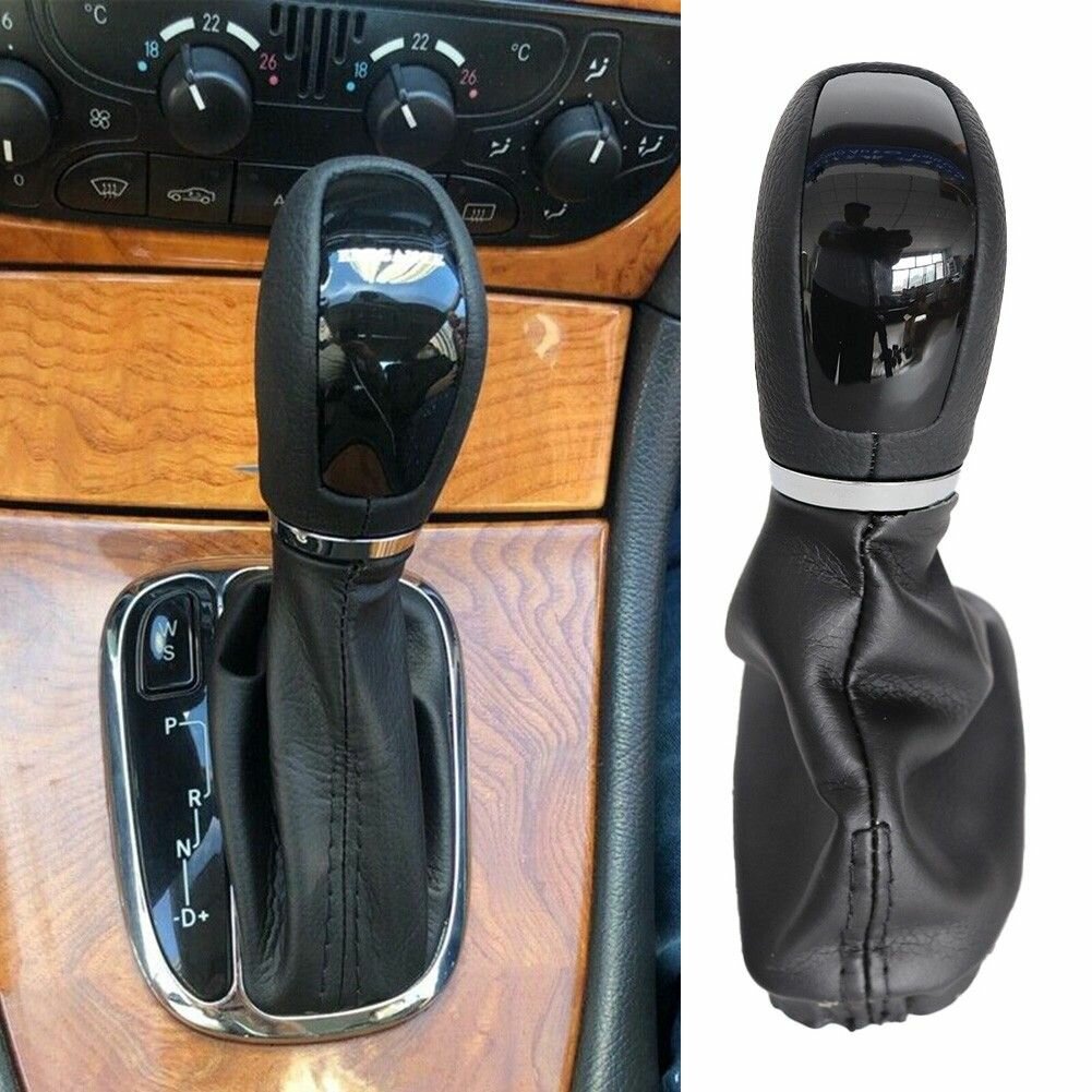 Ручка АКПП для W203 W204 — черная ручка переключения передач с защитным чехлом, пластик и искусственная кожа 1 шт
