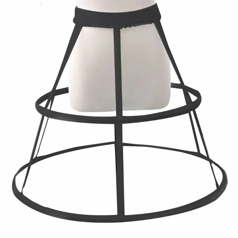 Женская юбка на кринолине с регулируемой талией, Черный