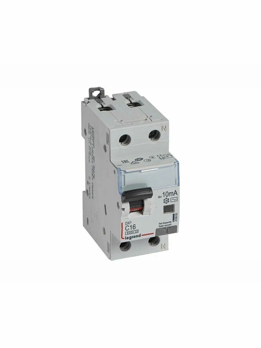 Дифференциальный автомат (АВДТ) Legrand DX3 - 1P+N 16A (AC) 10 mA Тип C 6 kA