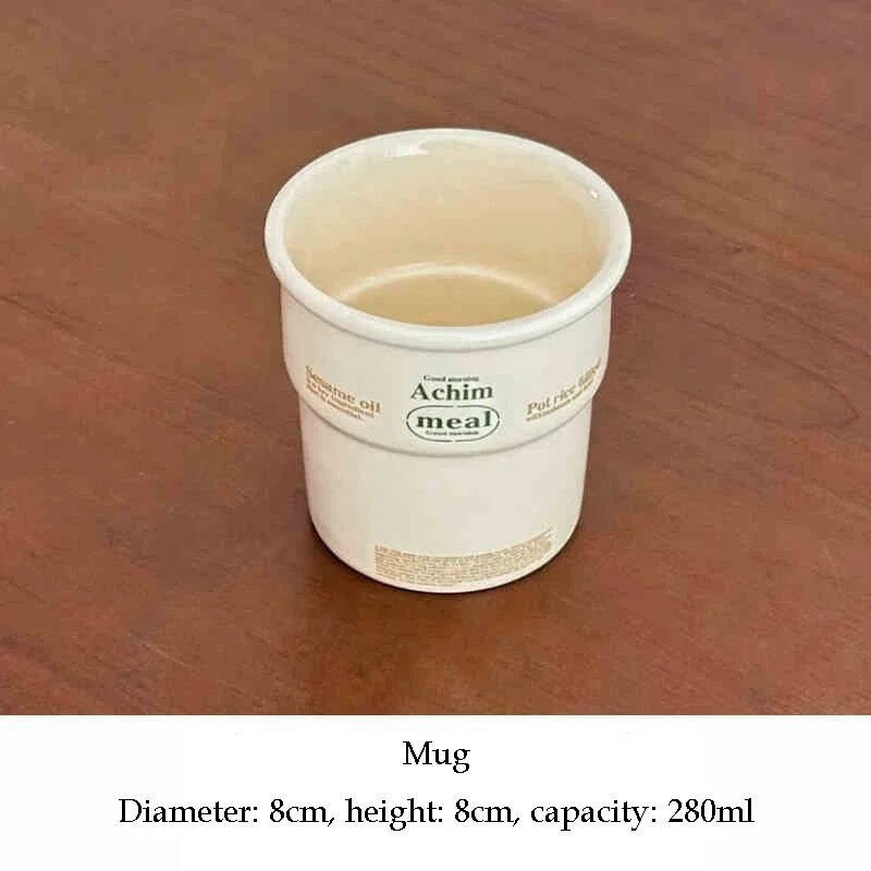 Набор керамических тарелок, кремовые, корейский принт, 3 штуки B