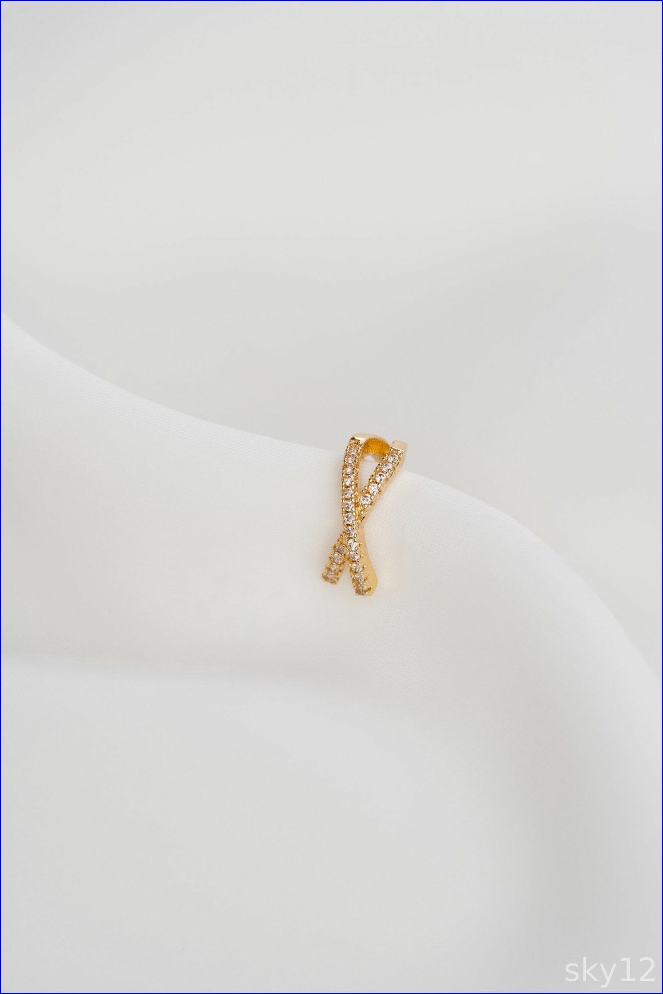 Моносерьга кафф, стекло