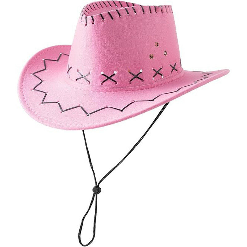 Шляпа ковбой из ткани для летнего костюма аксессуары и уличные мероприятия розовая