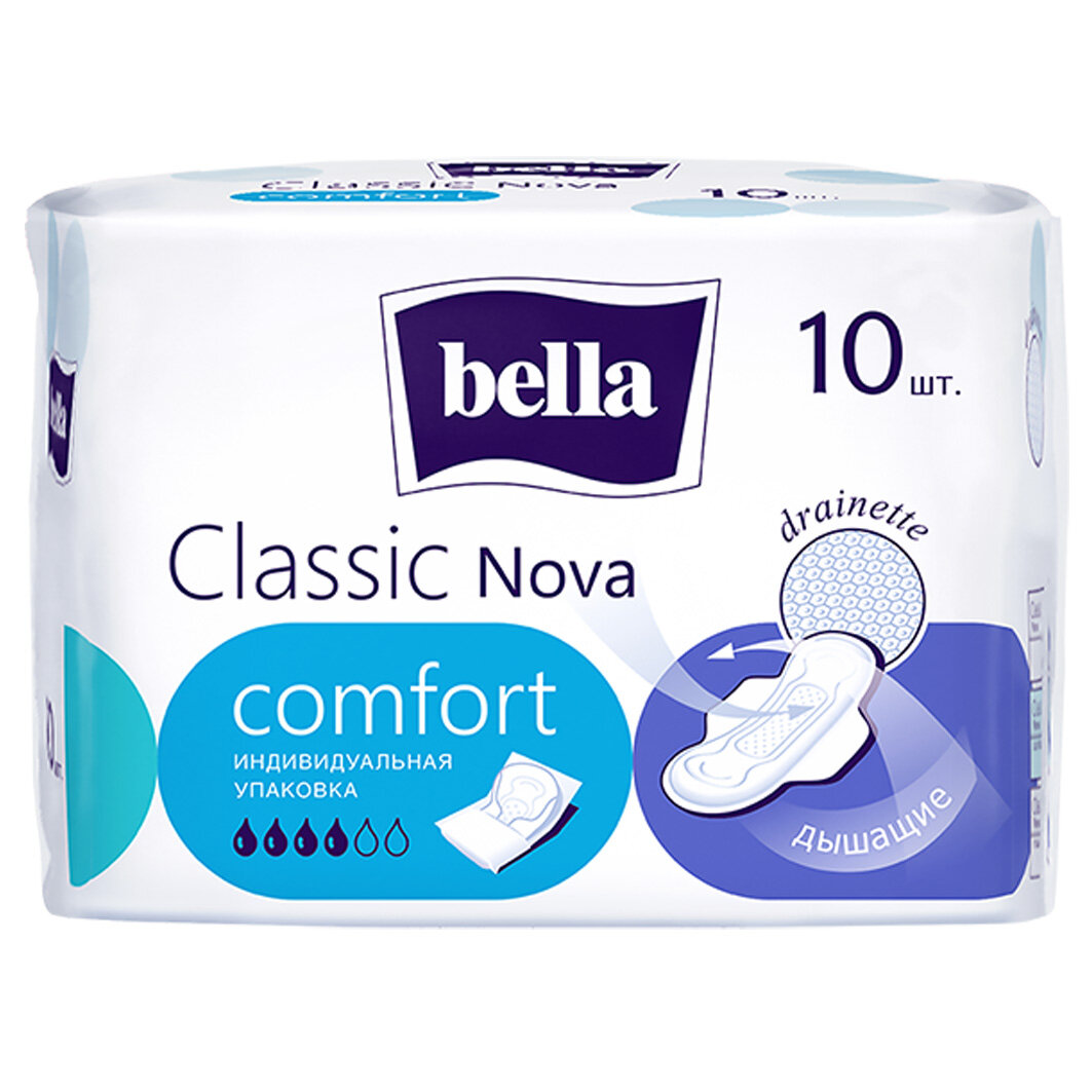 Прокладки женские гигиенические Bella Classic Nova Comfort drainette 10шт