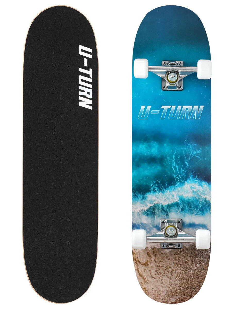 Скейтборд "Отдых" деревянный, основа алюминий (79х20х8,5см)(колеса ПУ 50х36мм) (арт. СКБ-3418)