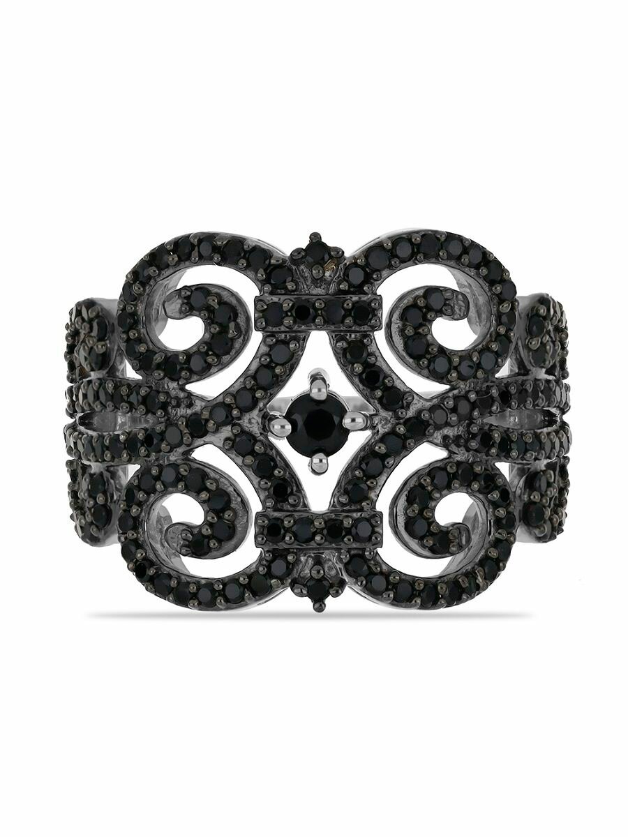 Кольцо, серебро, 925 проба, родирование, шпинель