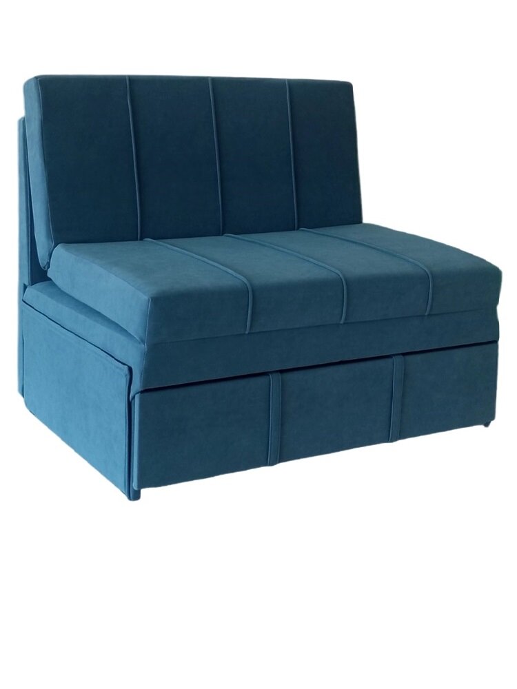 Диван-кровать StylChairs Сёма, ширина 90 см, без подлокотников, обивка велюр, цвет океан