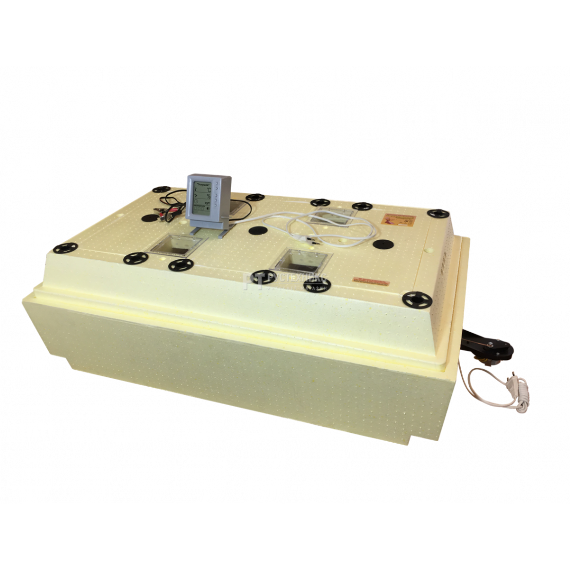 Инкубатор Золушка-2020 L9594, 28 куриных/60 перепелиных/10 гусиных яиц, цифровой, автоматический переворот, желтый