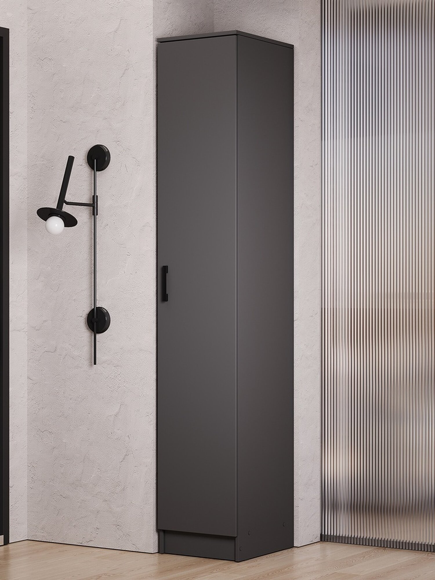 Шкаф-пенал Сима-Ленд "Соло", напольный, серый, ЛДСП, 40 см x 49 см x 220 см